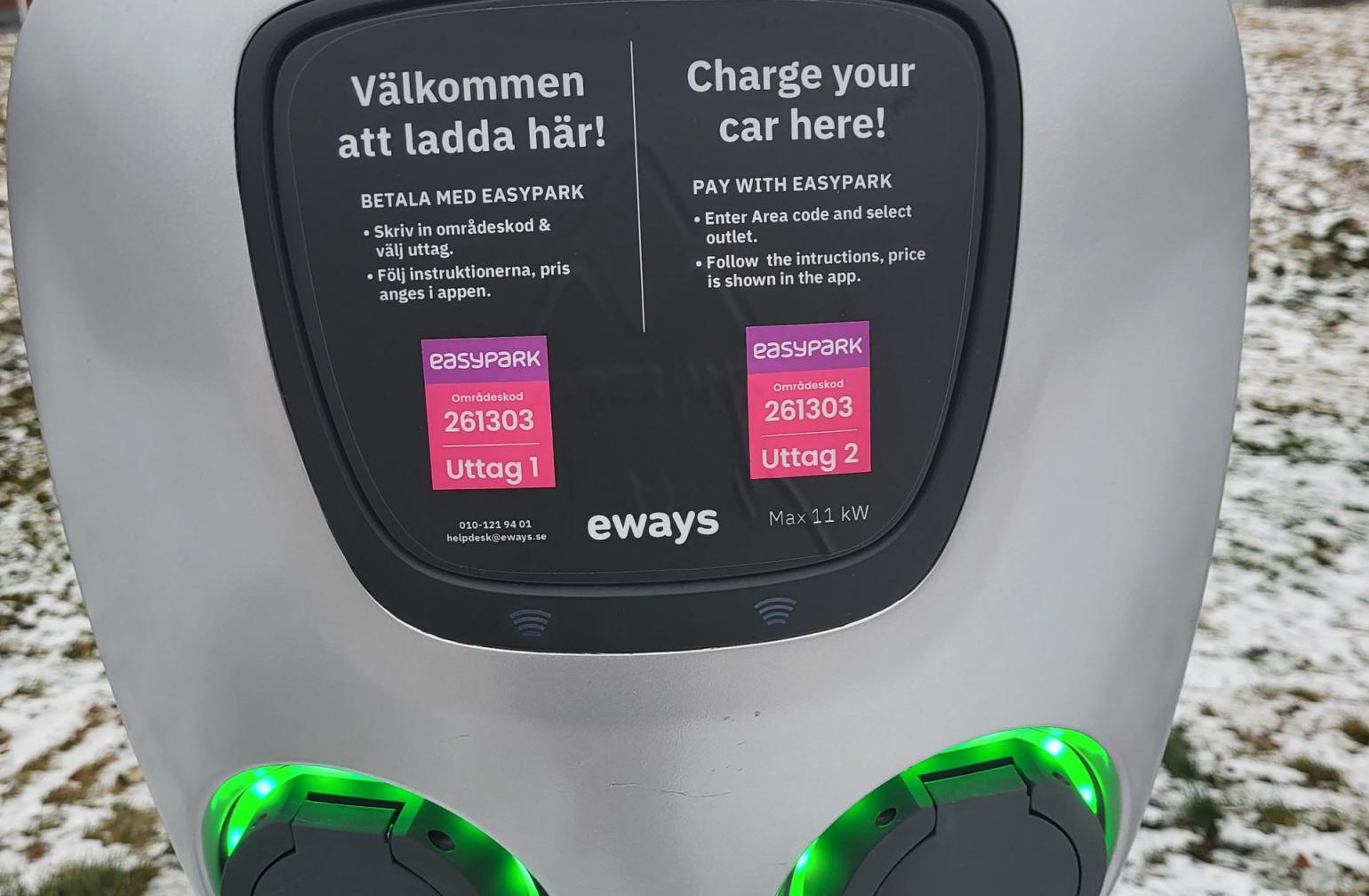 Nu har vi kört igång laddstolpar - Trumbäcken